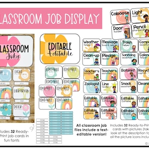 Classroom Jobs, Tropical Classroom Job Labels, Tropical Vibes Classroom ...