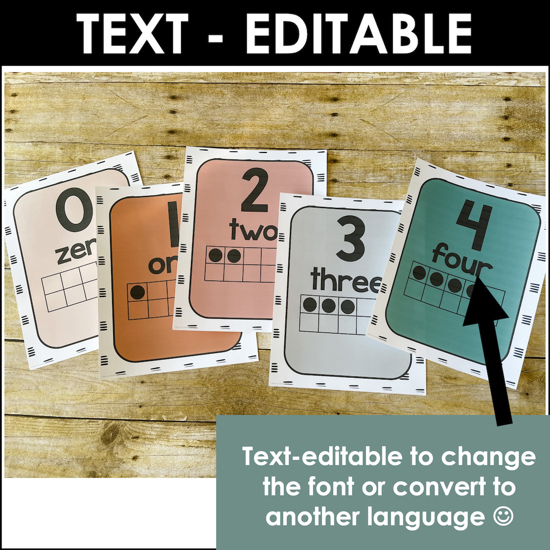 Neutral Number Posters With Ten Frames - Boho Ten Frame Number Posters ...