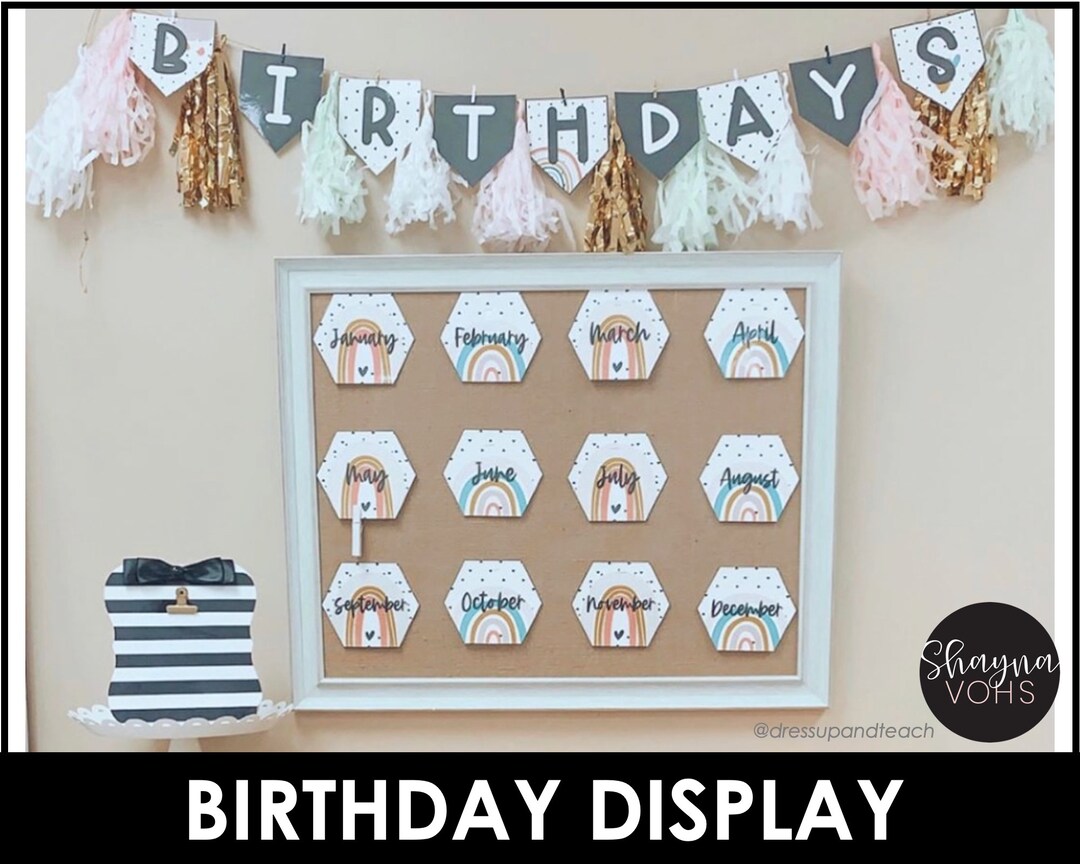 Boho Rainbow Birthday Display Classroom - Etsy