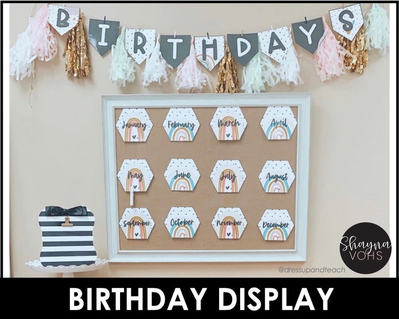 Boho Rainbow Birthday Display Classroom - Etsy