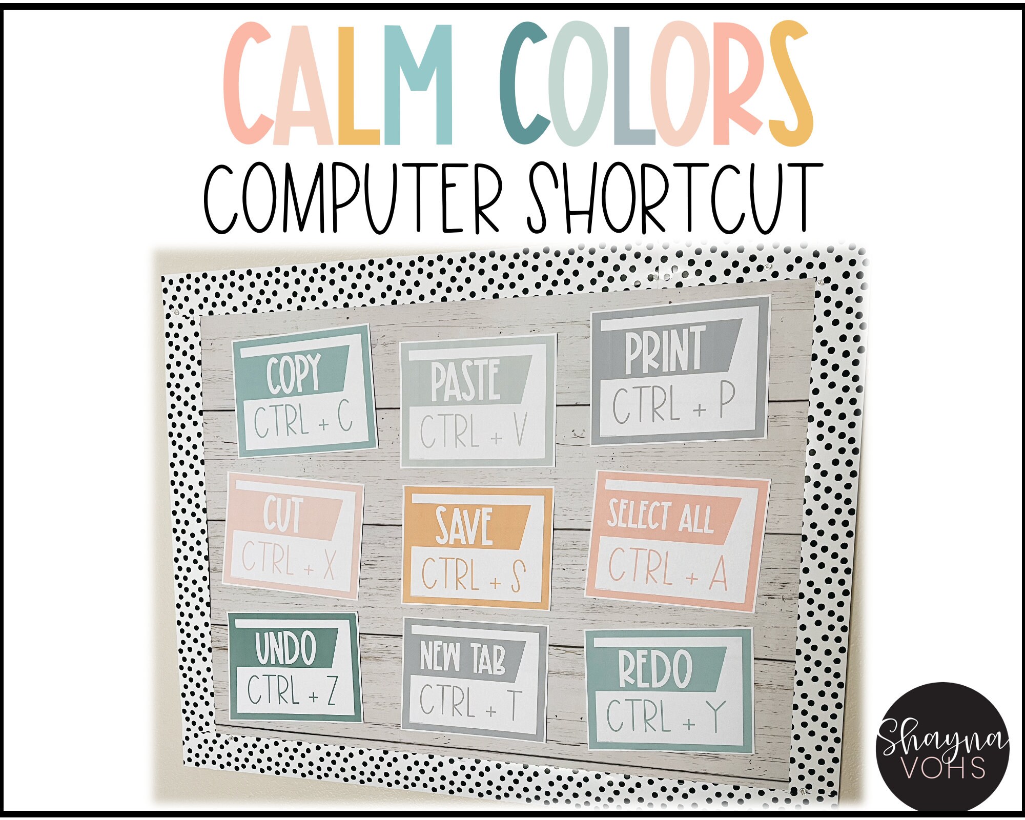 Pastel Computer Keyboard Shortcut Posters: Calming Classroom Decor - Etsy