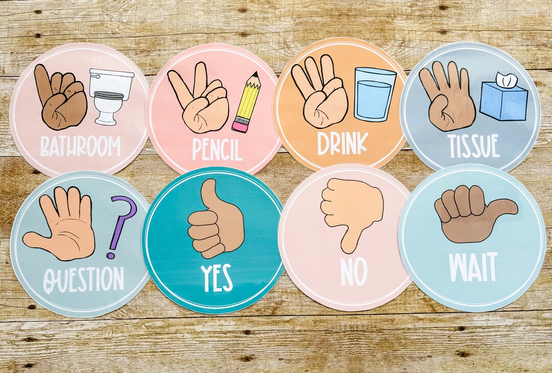 Calm Colors Hand Signal Posters: Classroom Decor (digital Download) - Etsy