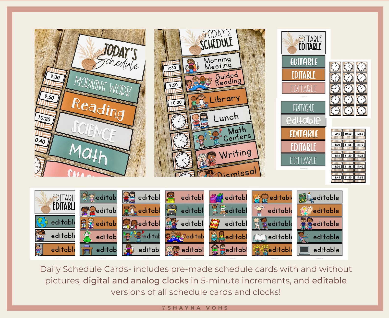 Boho Classroom Schedule Template Editable - Etsy