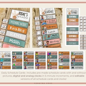 Boho Classroom Schedule Template Editable - Etsy