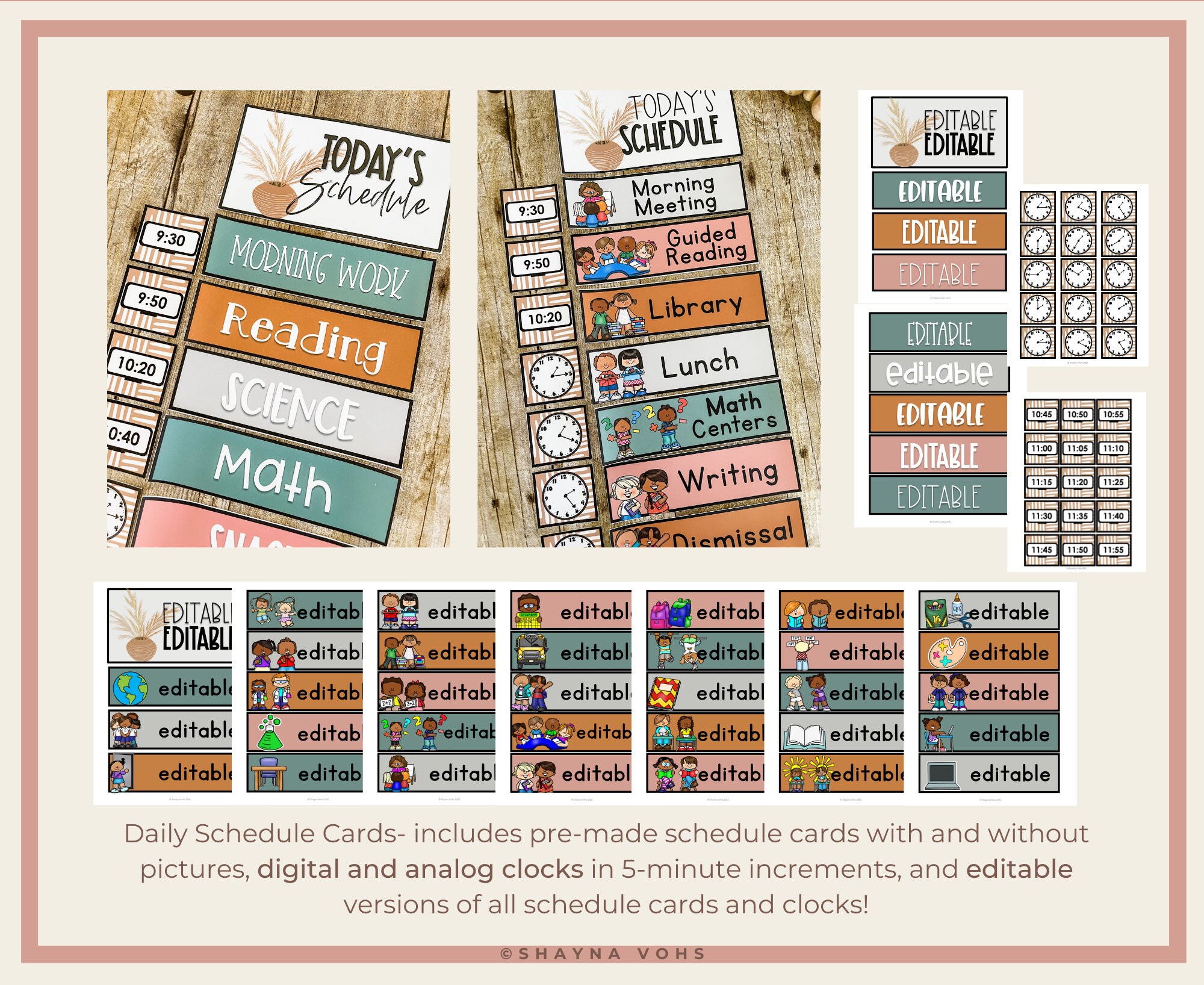 Boho Classroom Schedule Template Editable - Etsy Canada