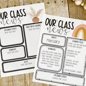 Boho Classroom Newsletter Template - Etsy