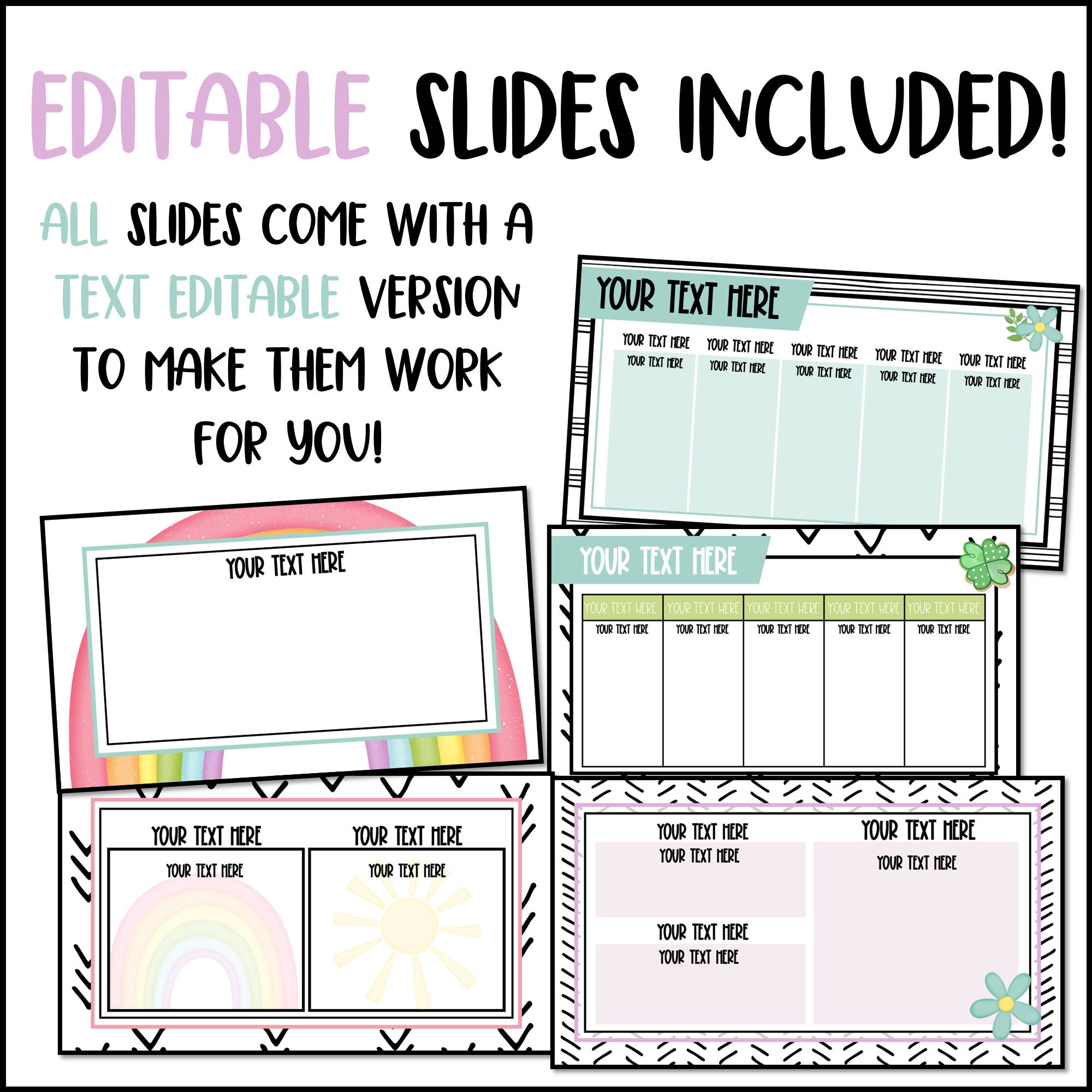 Spring Powerpoint and Google Slides™ Templates for Teachers With Timers ...