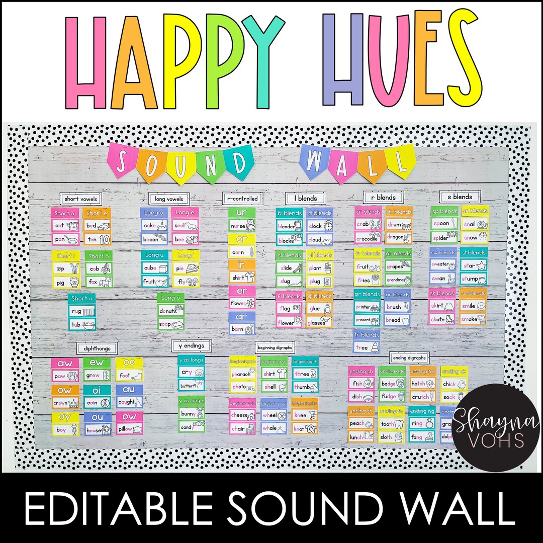 Sound Wall Classroom Sound Wall Cards - Etsy