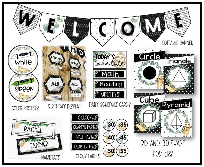 Sloth Classroom Decor Sloth Classroom Theme Sloth Classroom - Etsy