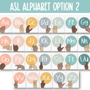 Calm Colors ASL Alphabet Printable - Sign Language Alphabet - Etsy