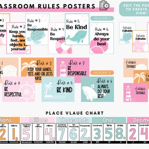 Coastal Sunrise Classroom Decor Bundle: Editable Elementary Theme (PDF ...