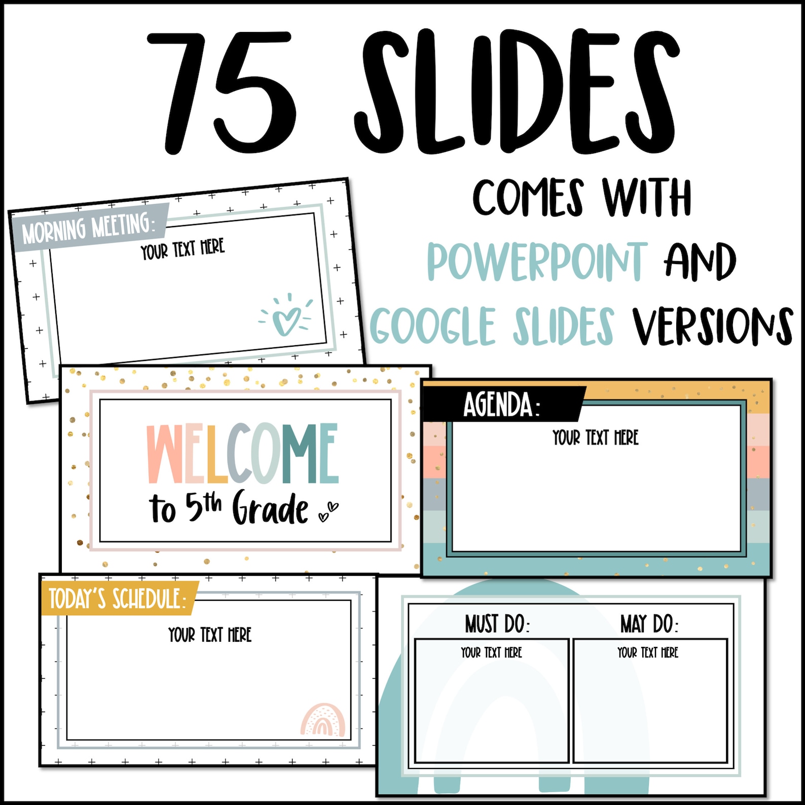 Calm Colors Powerpoint and Google Slides™ Templates for - Etsy