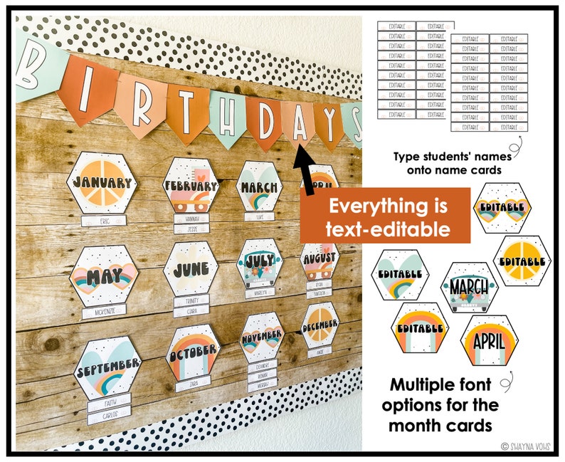 Classroom Birthday Board Retro Classroom Birthday Display - Etsy