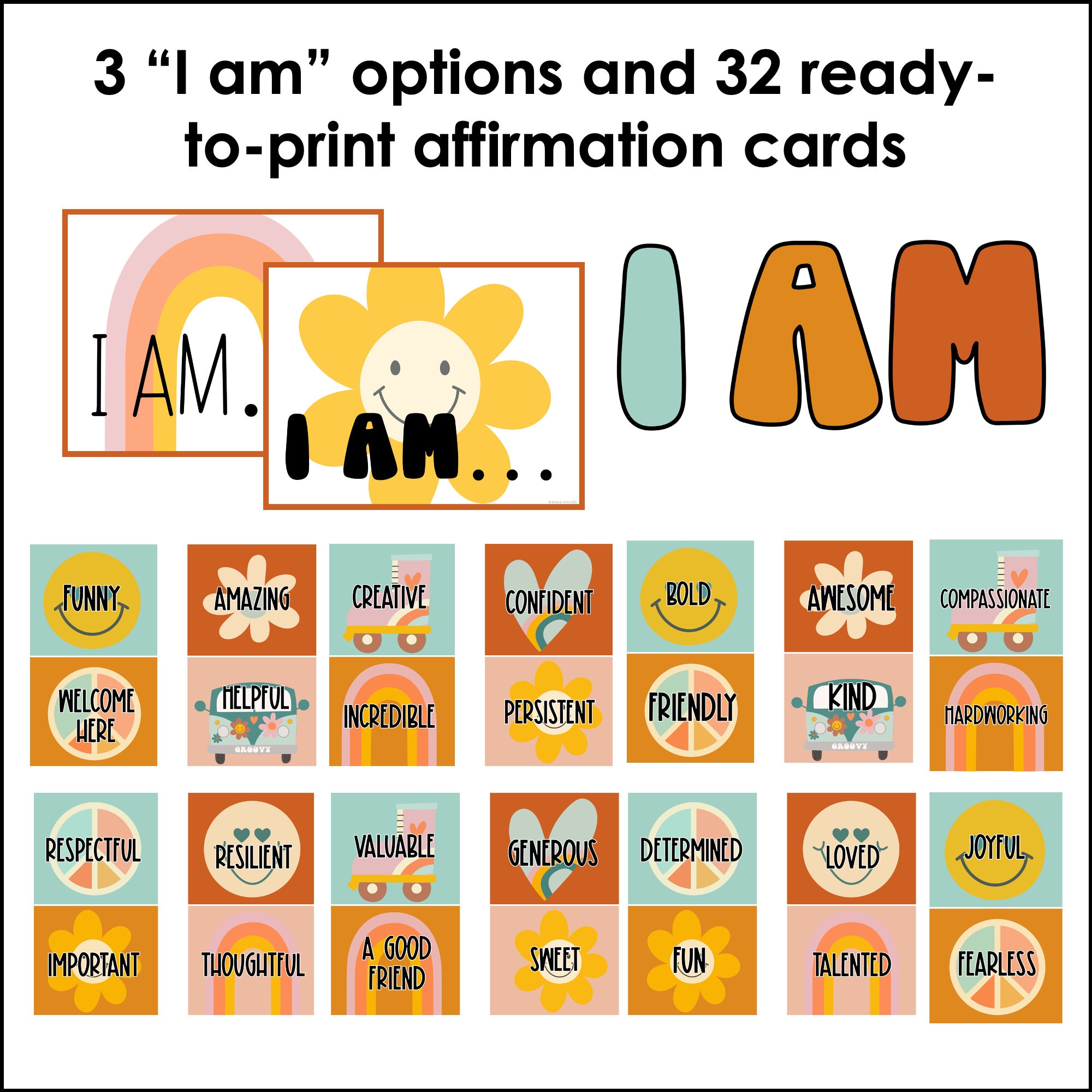 Affirmation Station Retro Affirmation Cards Affirmation - Etsy