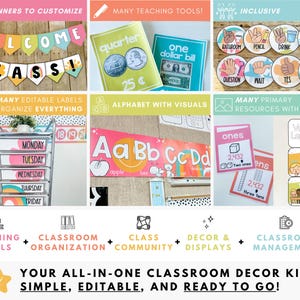 Tropical Classroom Decor Bundle Bright Theme Tropical Vibes Printable ...