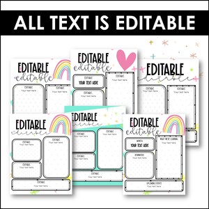 Bright Newsletter Template Editable, Rainbow Monthly Newsletter - Etsy