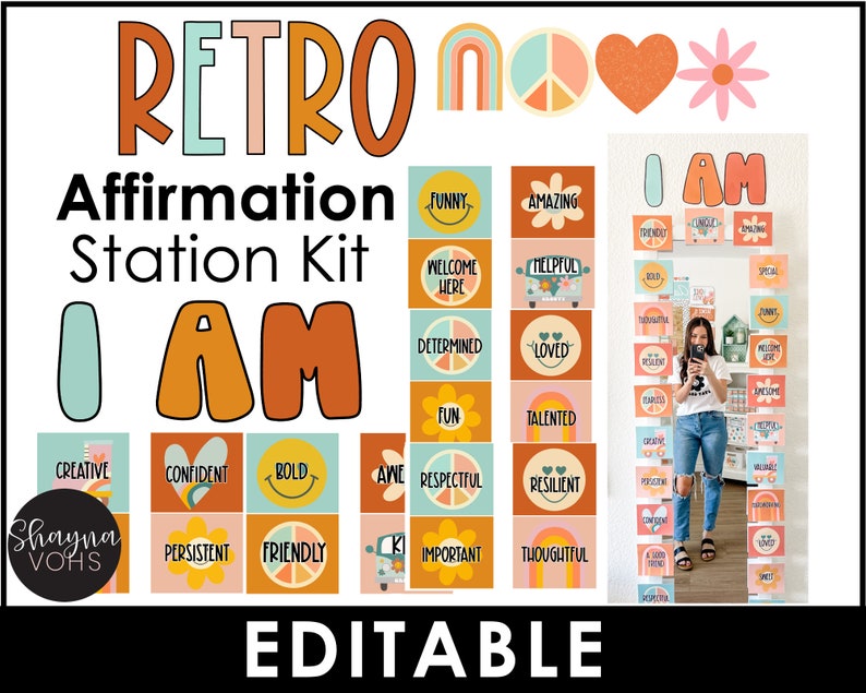Affirmation Station Retro Affirmation Cards Affirmation - Etsy