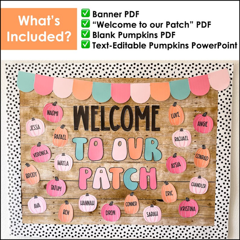 Fall Classroom Bulletin Board Kit: Editable Pumpkin Decor (PDF) - Etsy