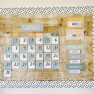 Calming Classroom Calendar Set: Pastel Decor & Flip Calendar - Etsy