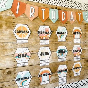 Classroom Birthday Board, Retro Classroom Birthday Display - Etsy