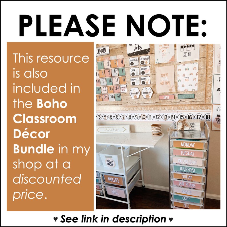 Boho Classroom Schedule Template Editable - Etsy