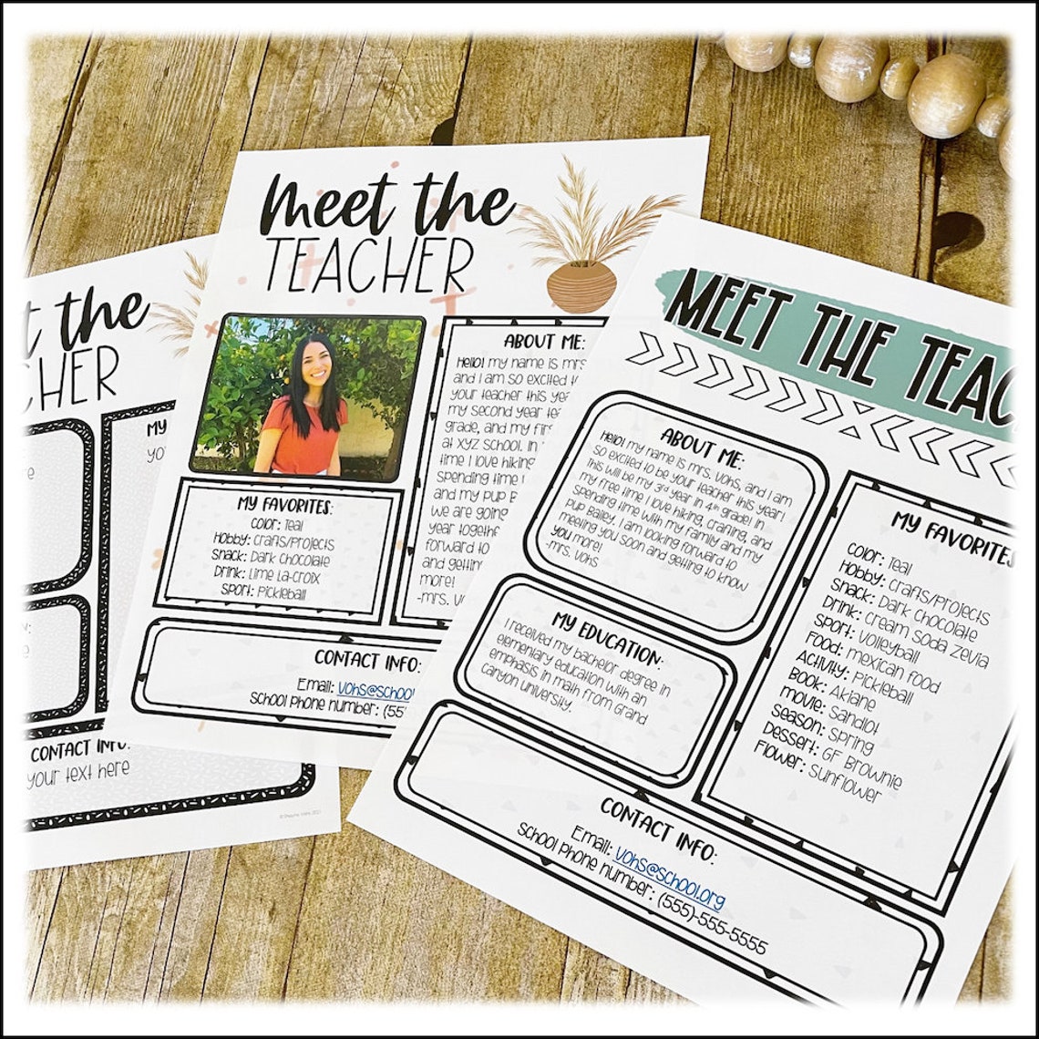 Meet the Teacher Template Boho - Etsy