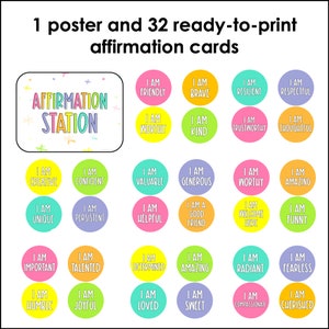 Affirmation Cards Printable for Kids, Affirmation Station, Positive ...