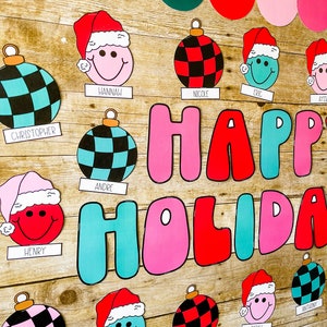 Retro Christmas Bulletin Board Kit: Holiday Classroom Decor (PDF) - Etsy