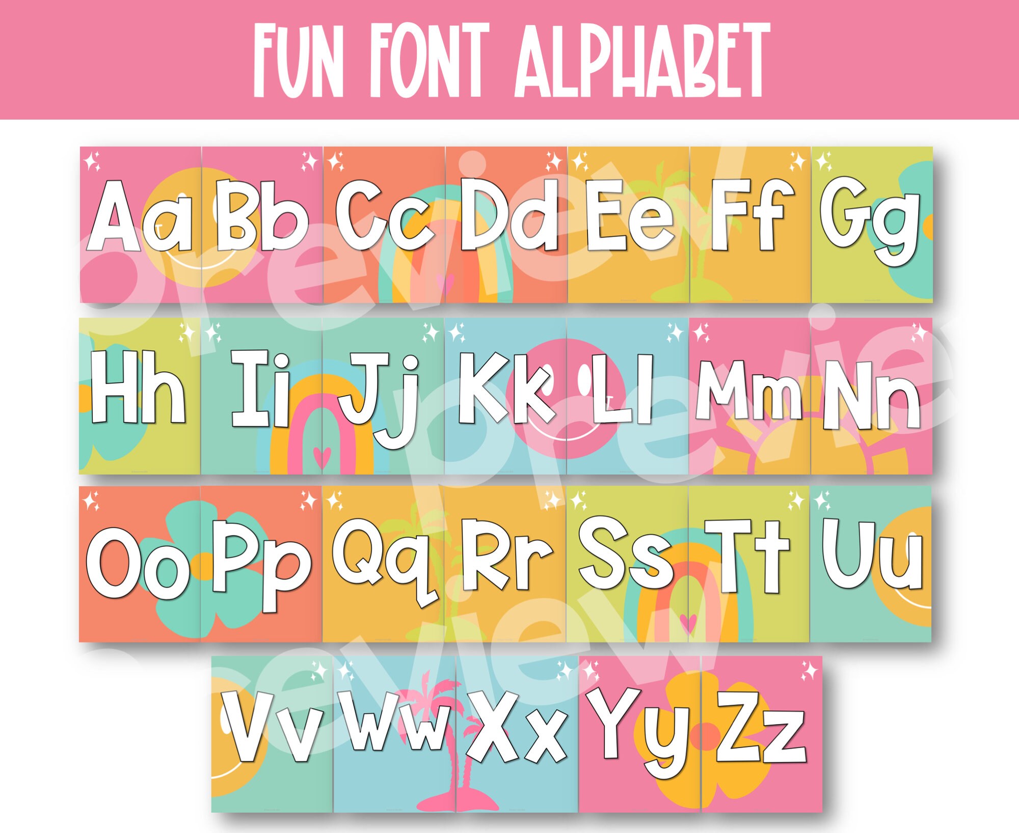 Tropical Alphabet Posters, Alphabet Posters With Pictures Printable ...
