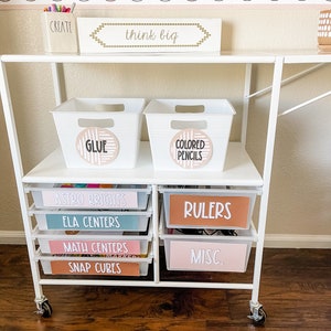 Boho 10 Drawer Rolling Cart Label, Boho Rolling Cart Labels - Etsy