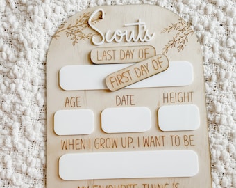 Personalised First Day Board, Customisable First Day Board, Kids First ...