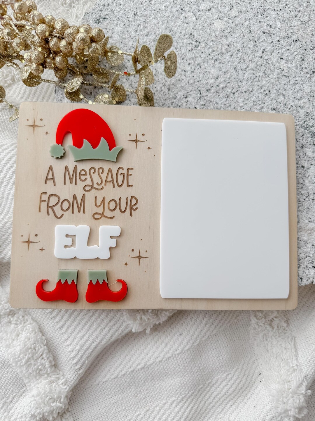Elf Sign - Custom Christmas - Whiteboard Note From Your Elf Board ...
