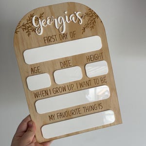 Personalised First Day Board, Customisable First Day Board, Kids First ...