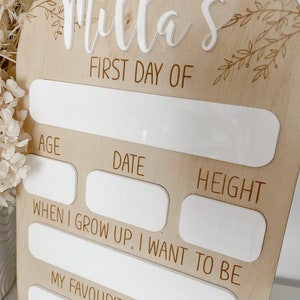 Personalised First Day Board, Customisable First Day Board, Kids First ...