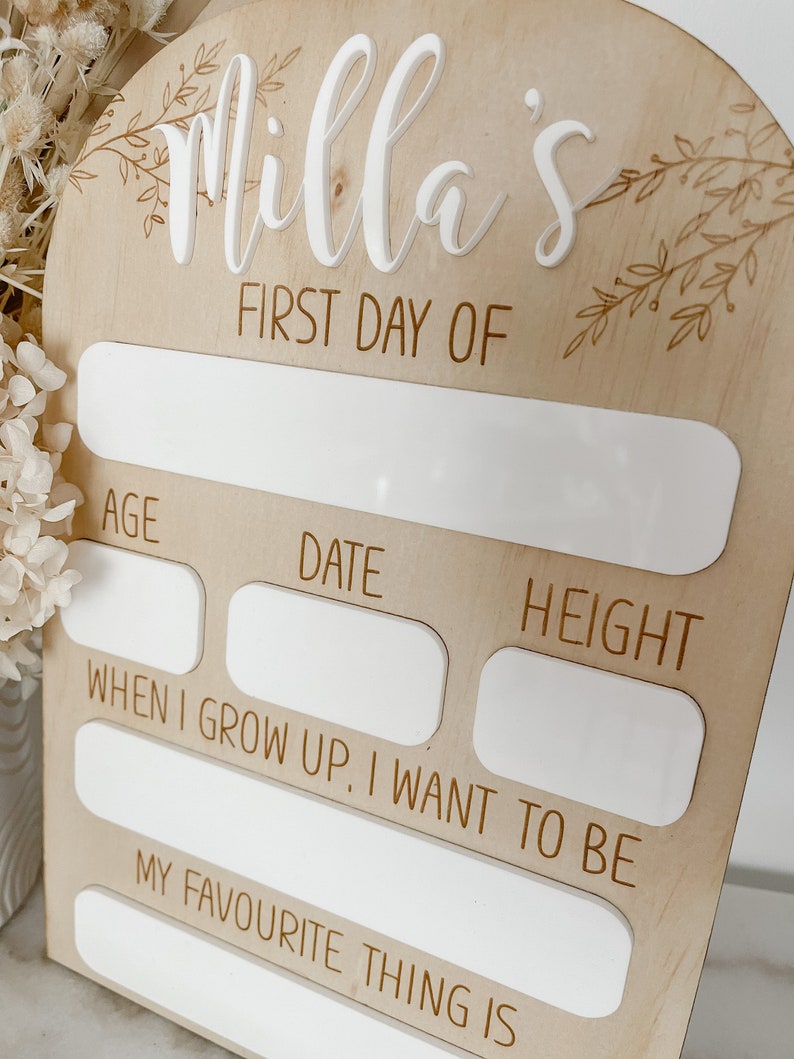 Personalised First Day Board, Customisable First Day Board, Kids First ...
