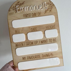 Personalised First Day Board, Customisable First Day Board, Kids First ...
