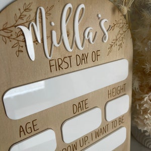 Personalised First Day Board, Customisable First Day Board, Kids First ...