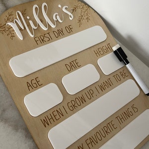 Personalised First Day Board, Customisable First Day Board, Kids First ...