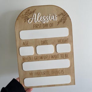 Personalised First Day Board, Customisable First Day Board, Kids First ...