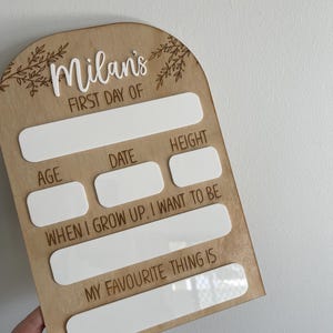Personalised First Day Board, Customisable First Day Board, Kids First ...