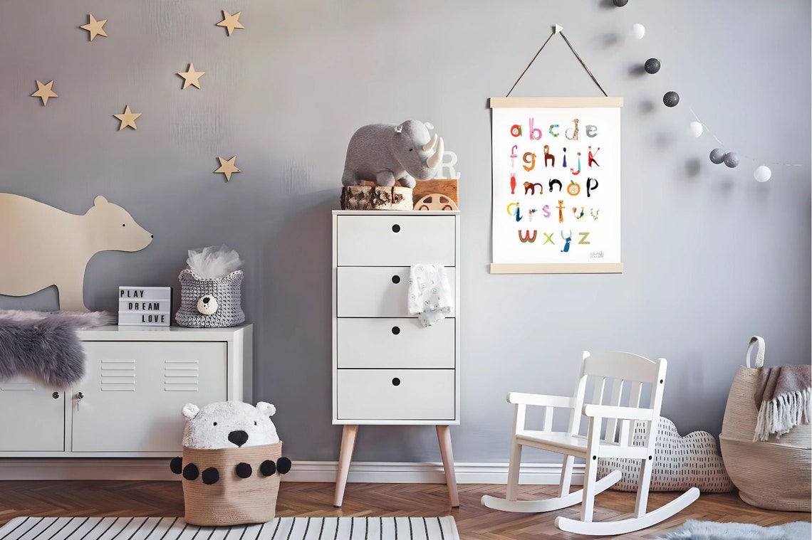Illustrated Alphabet Chart - Wall Art That Helps Your Child to Learn ...