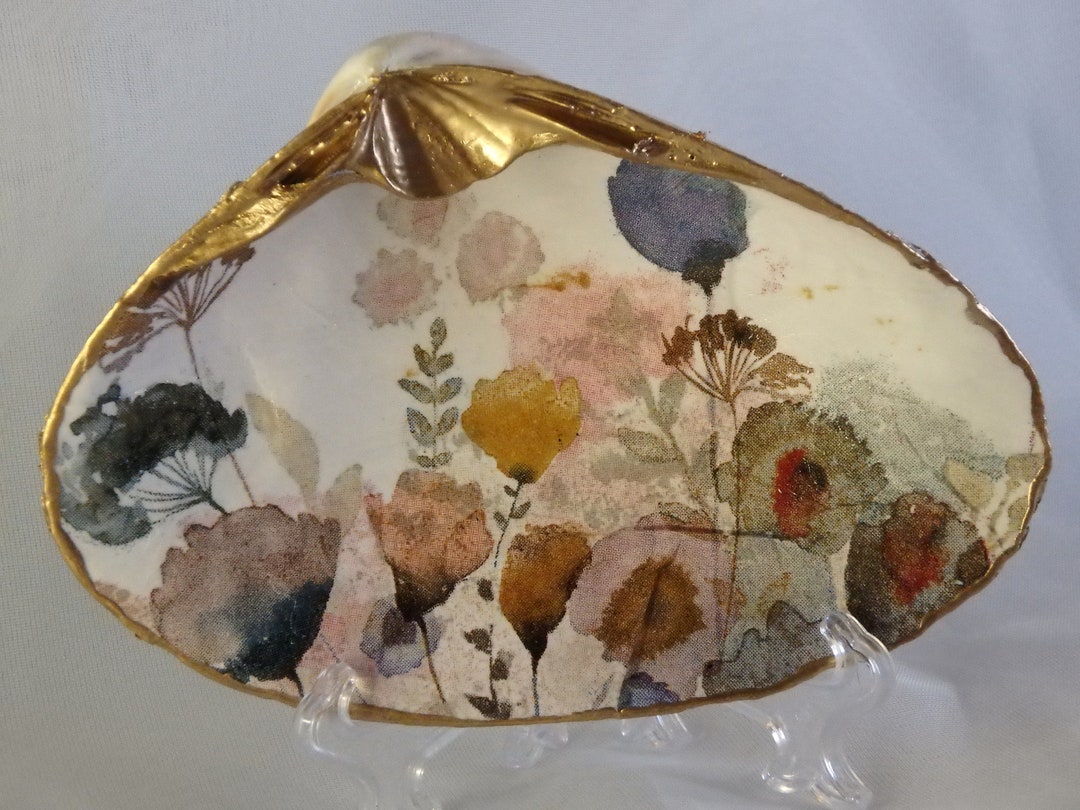 Watercolor Flowers Decoupage Clam Shell - Etsy