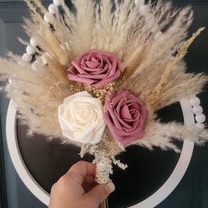 Dusty Rose Boho Bridal Bouquet Arrangement. Wedding Bouquet, Dried ...