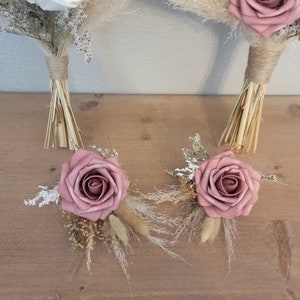 Dusty Rose Boho Bridal Bouquet Arrangement. Wedding Bouquet - Etsy