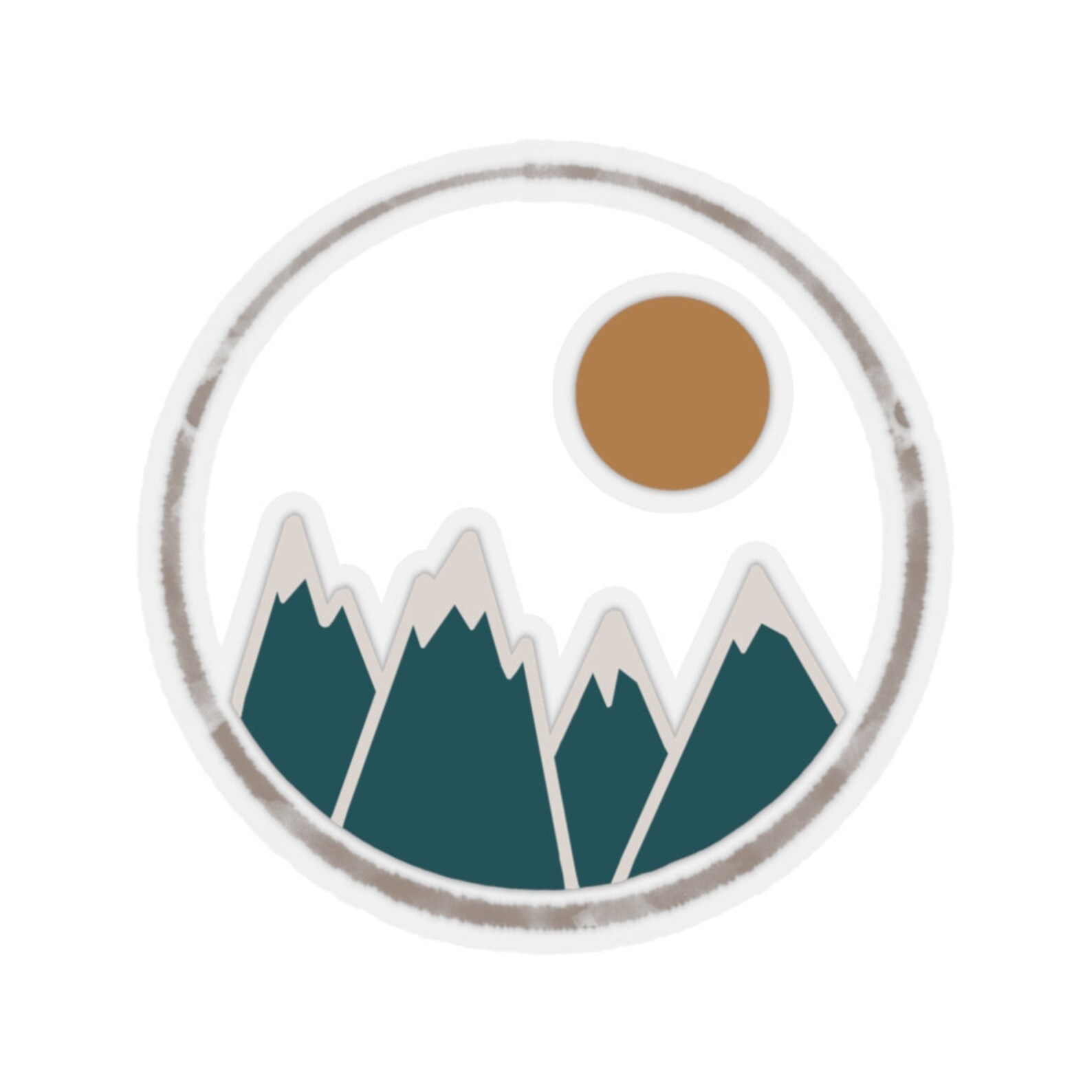 Mountain Range Sticker Water Color Sticker Sun and Mountain - Etsy