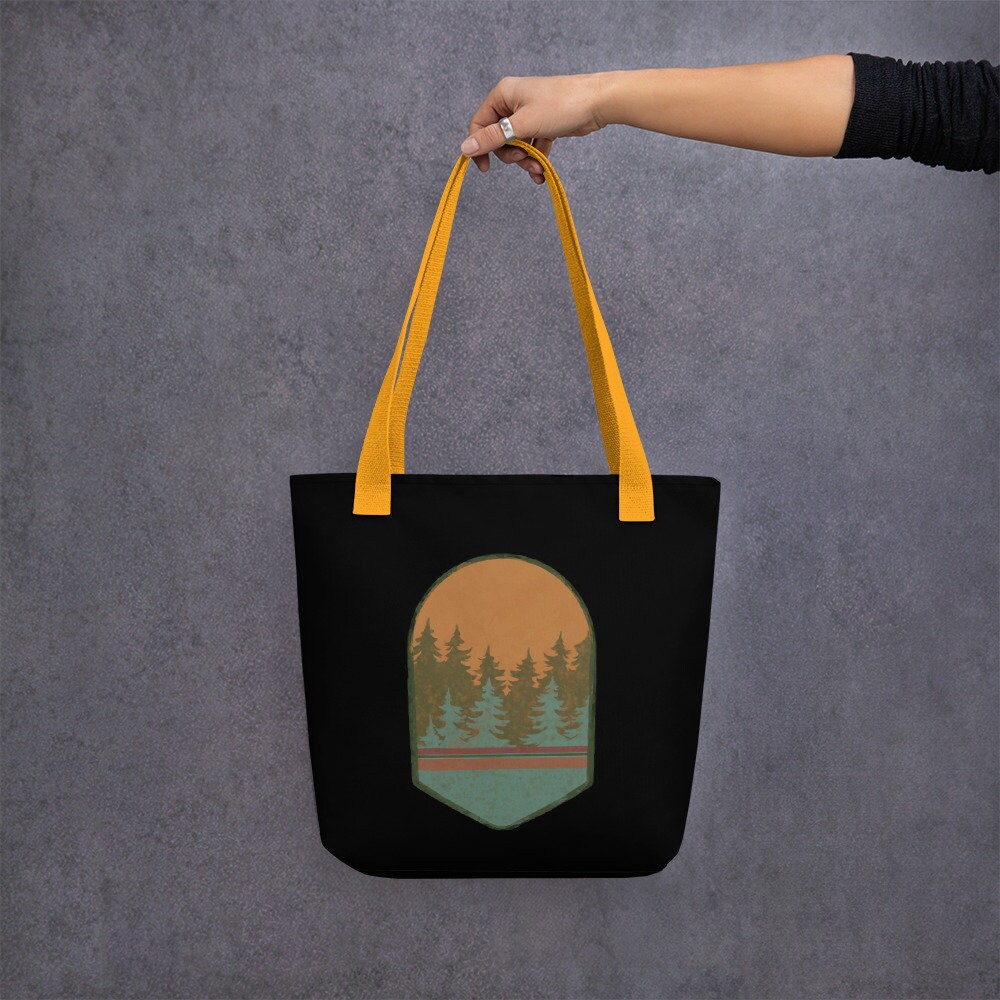 Pine Tree Forest Reusable Tote Bag Mountain Bag Book Bag - Etsy UK