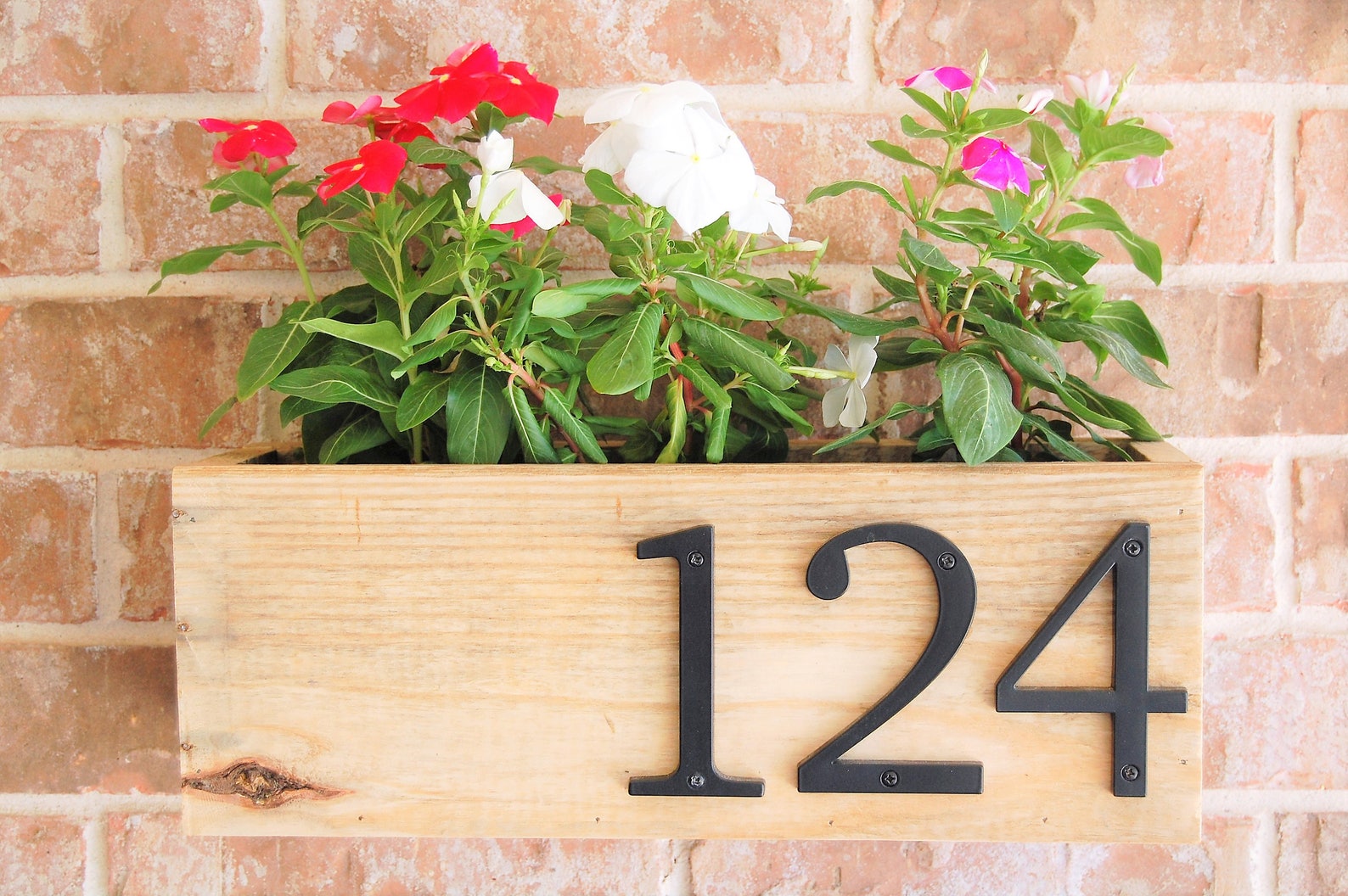 Address Sign Planter Horizontal Reclaimed Wood Home Address | Etsy