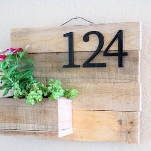 Address Sign and Planter - Reclaimed Wood, Home Address Display ...