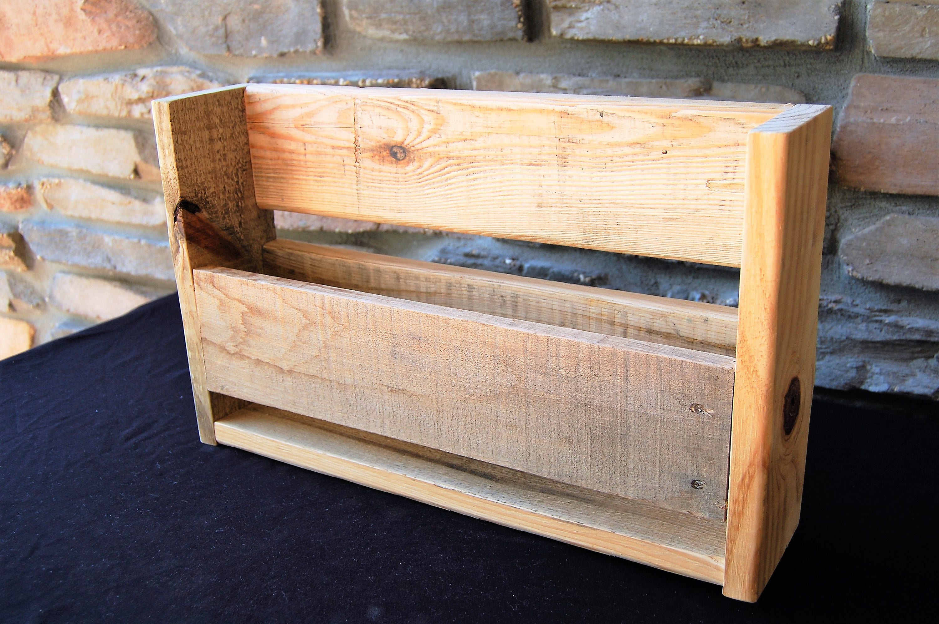 Rustic Magazine Holder / Organizer Made Out of Reclaimed Wood - Home ...