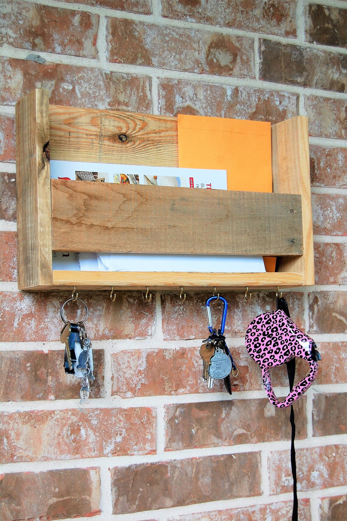 Rustic Mail Holder / Organizer and Key Hanger Made Out of Reclaimed ...